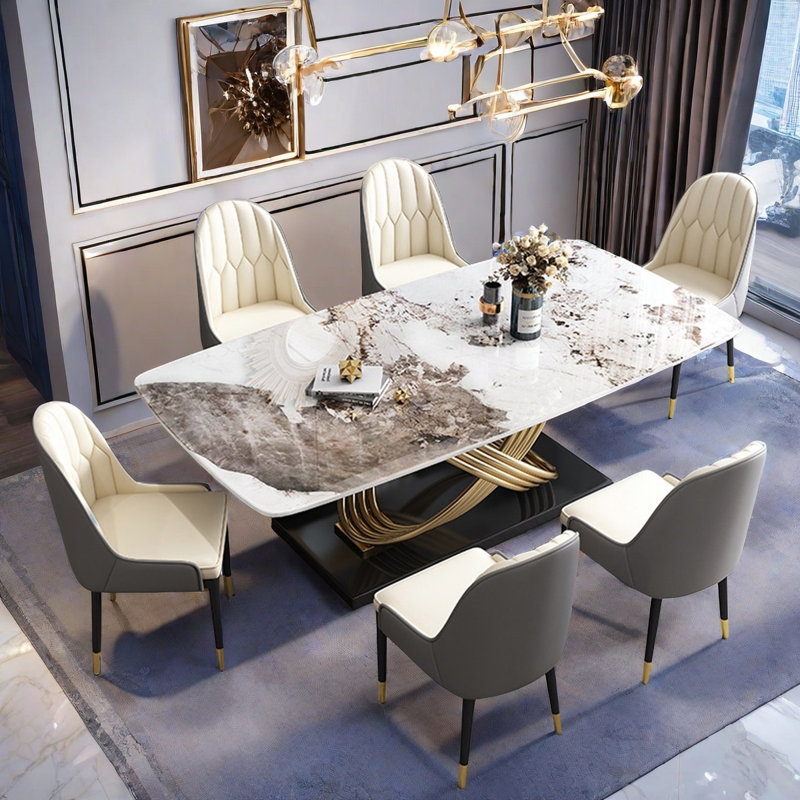 QUACOMFOR Modern Luxury Sintered Stone Dining Table Sets Wayfair
